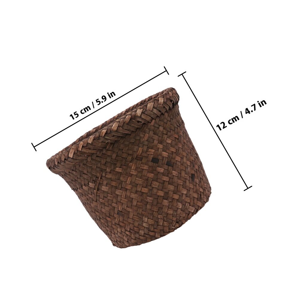 Корзина Для Хранения Из Ротанга Корзина Для Белья 15.00X15.00X12.00Cm Стразу Универсальная Коричневый Цвет