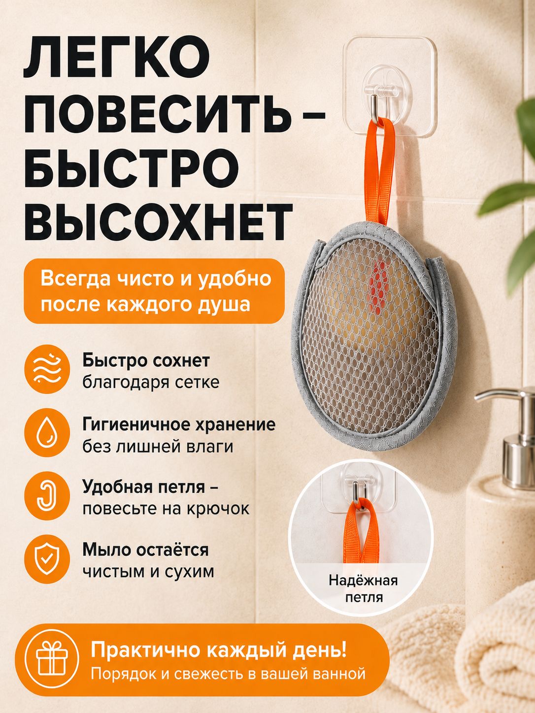 Пенящийся сетчатый мешочек для мыла и умывания, для хранения обмылков