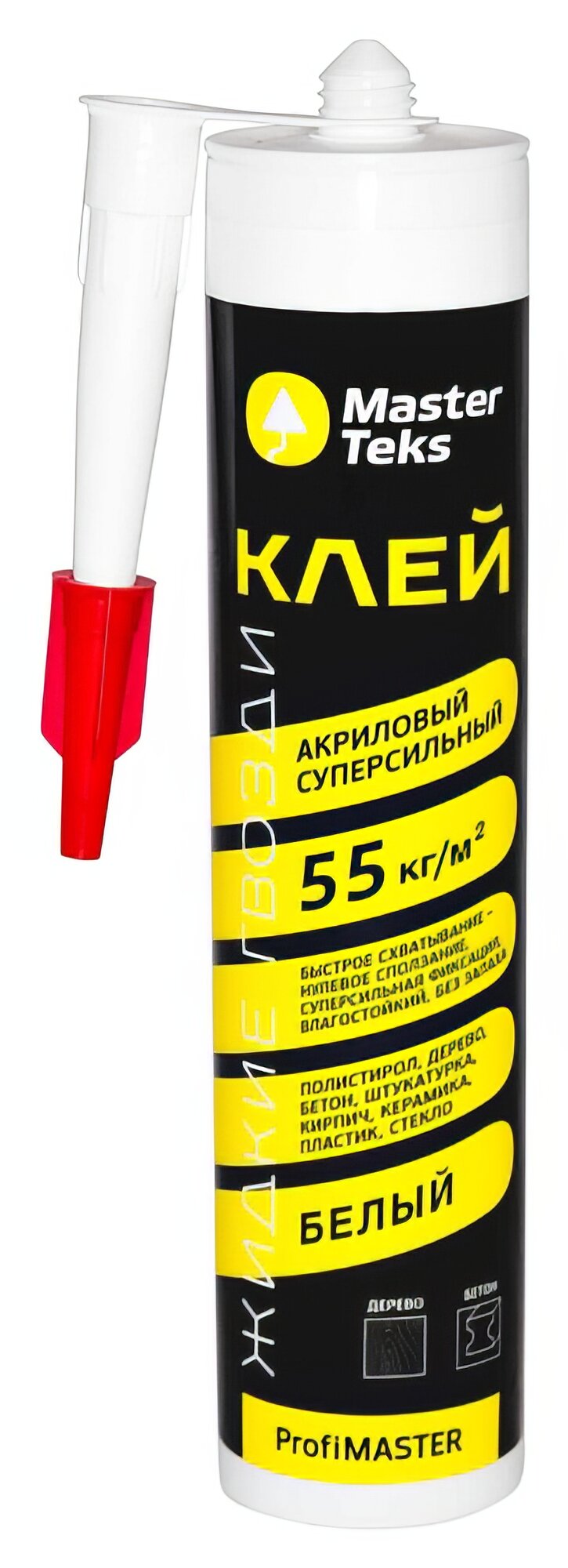 Клей акриловый MASTERTEKS PM суперсильный 430г белый