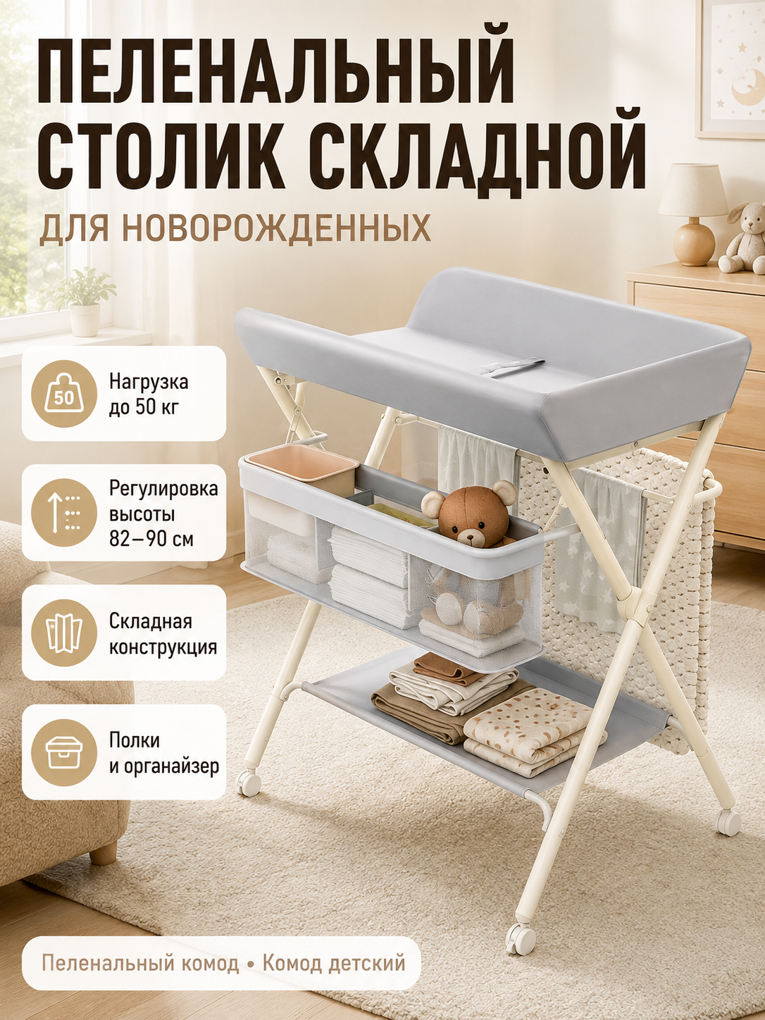 Пеленальный столик складной пеленальный комод для новорожденных комод детский