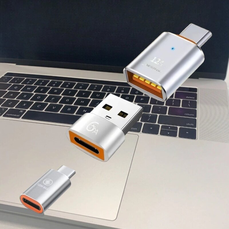 Переходник USB на Type-C, комплект 3 шт, серебристый, для зарядки и передачи данных на смартфонах и компьютерах
