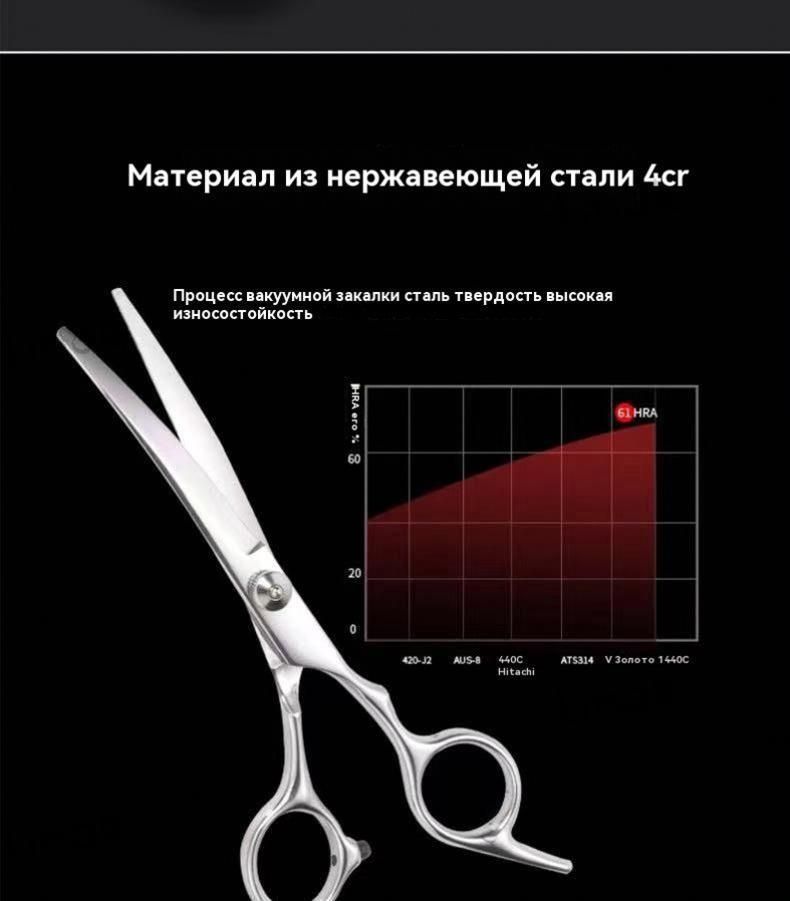 Профессиональные ножницы для собак 7,5-дюймовые изогнутые ножницы для домашних животных, правша и левшаy