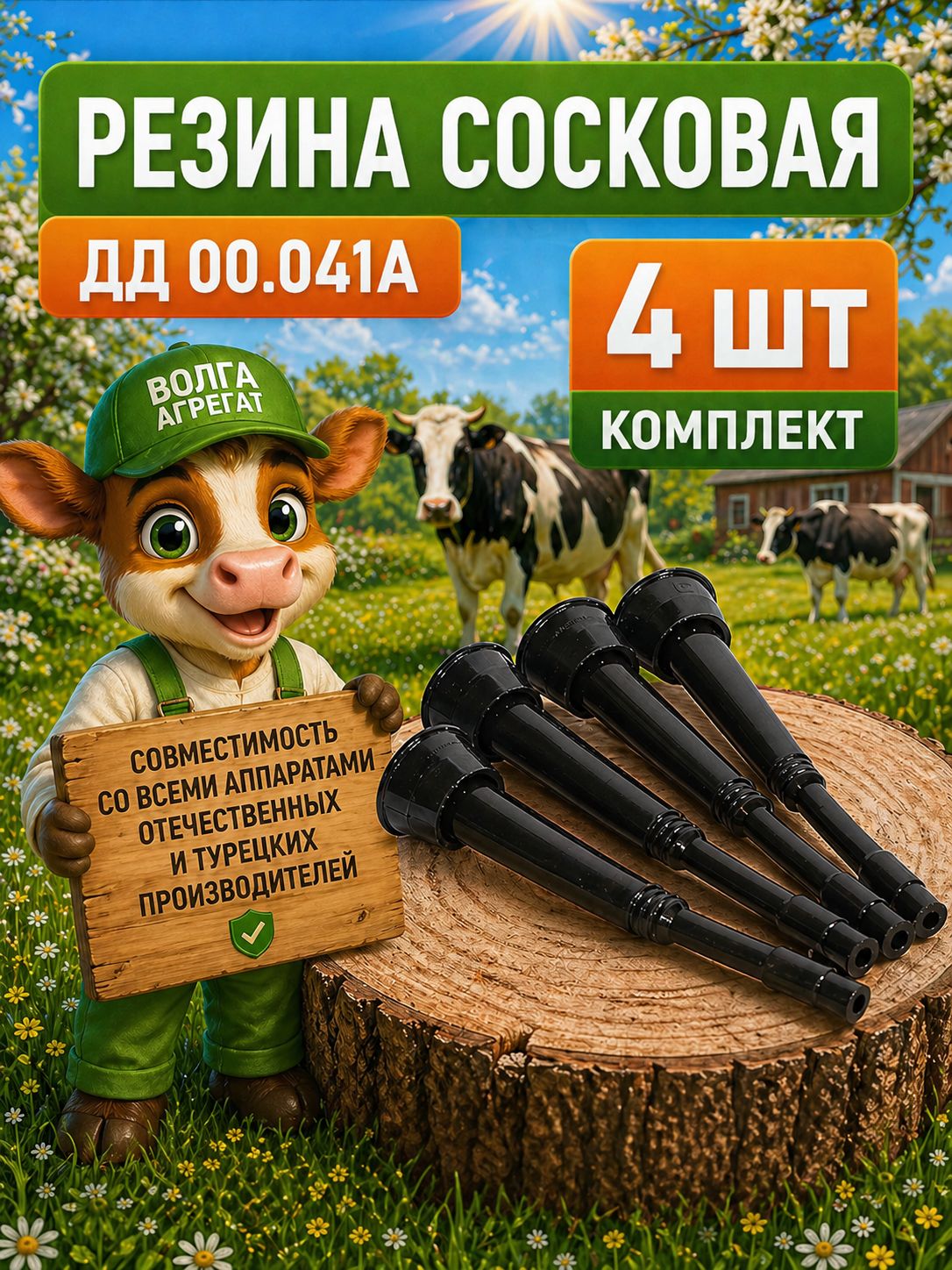 Резина сосковая ДД 00.041А для доильного аппарата