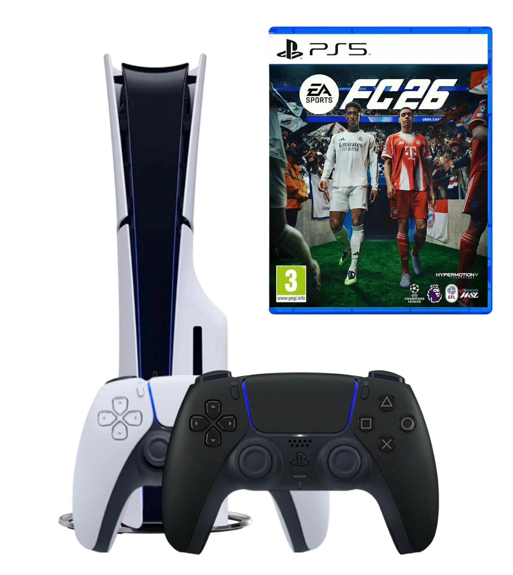 Игровая приставка PlayStation 5 Slim + 2й геймпад черный + игра FC26