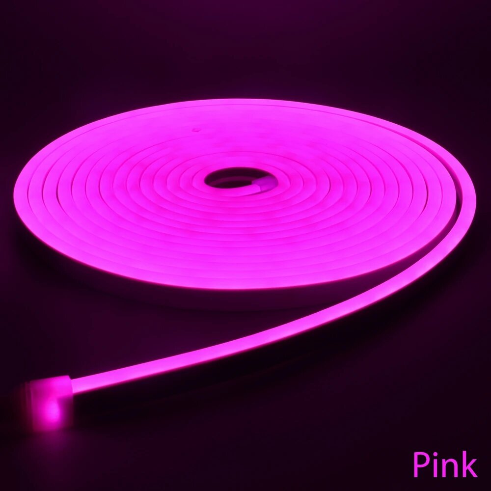 Неоновая светодиодная лента Xnbada 6 мм DC12V Розовый, Pink, 1 м