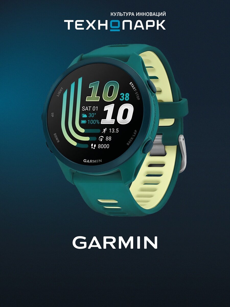 Смарт-часы Garmin Forerunner 170 Music 42.6 мм жёлто-зелёный (010-03920-12)