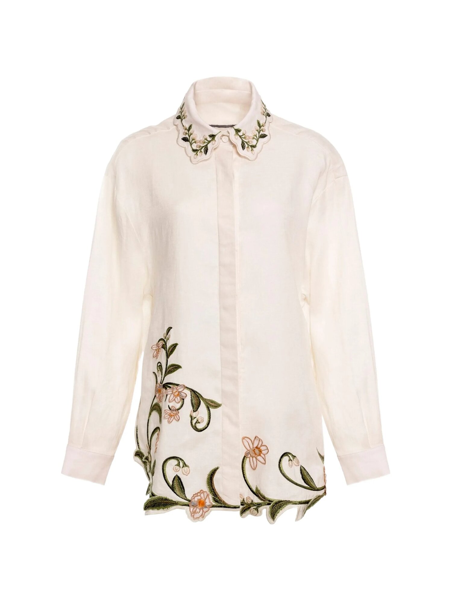 Рубашка Cecilia Valle floral-embroidered shirt