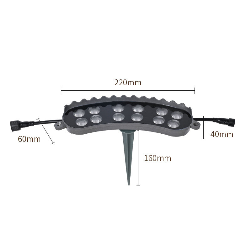 Уличная водонепроницаемая LED-гирлянда для обмотки деревьев AC220V, 1 головка 12Вт, фиолетовый свет, садовая втычная