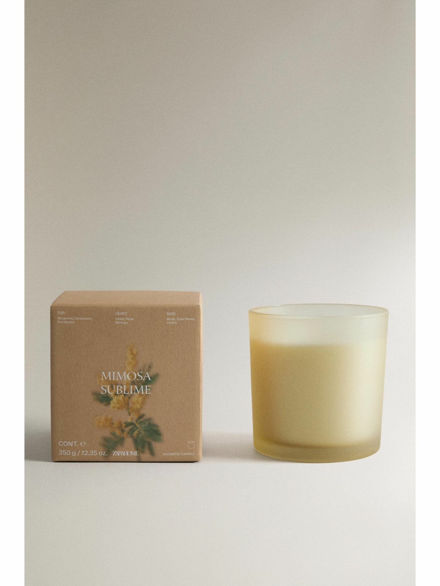 Свеча ароматическая Zara MIMOSA SUBLIME, Желтый