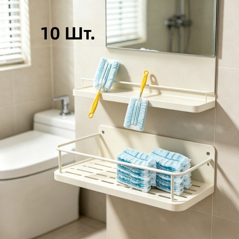 Одноразовые антистатические салфетки для уборки с ручкой, 10 шт, синий цвет, для дома и автомобиля