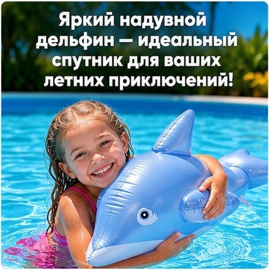 Игрушка Дельфин Надувной Голубой 63.00X30.00X30.00Cm Для Праздничного Украшения И Игры В Бассейне