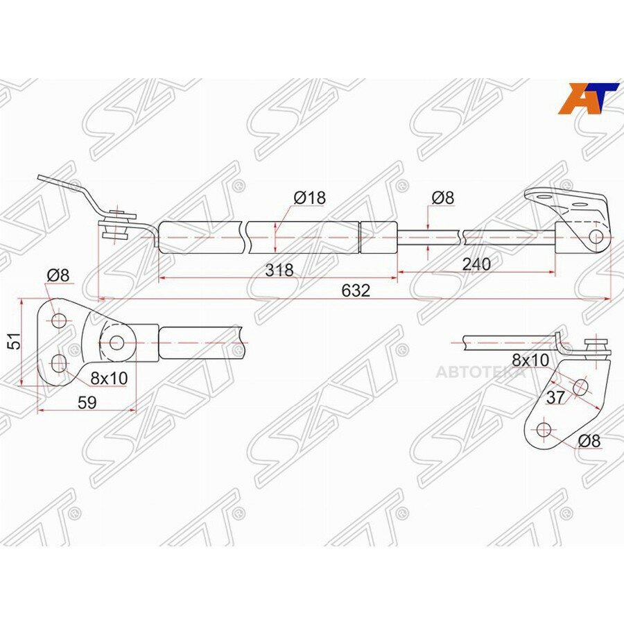 Амортизатор MAZDA DEMIO прав. задн. SAT STD20262620A