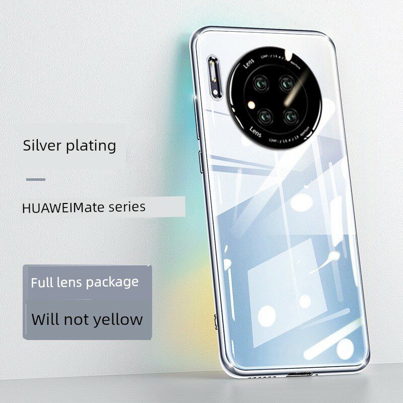Ультратонкий чехол для Huawei Mate 30 5G, серебристое электропокрытие, матовая поверхность, устойчивость к царапинам