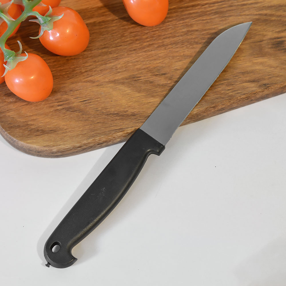 Нож кухонный 10,5см "Эконом", черная ручка "Kiwi brand"