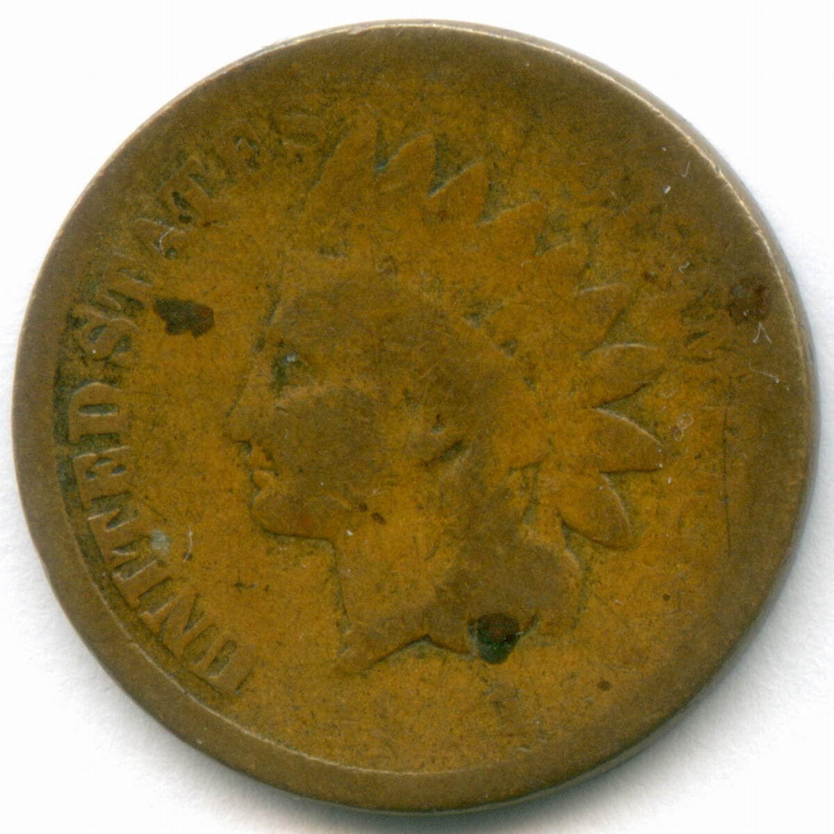 1 цент 1881 год. США. Голова индейца. Бронза, диаметр 19 мм. G