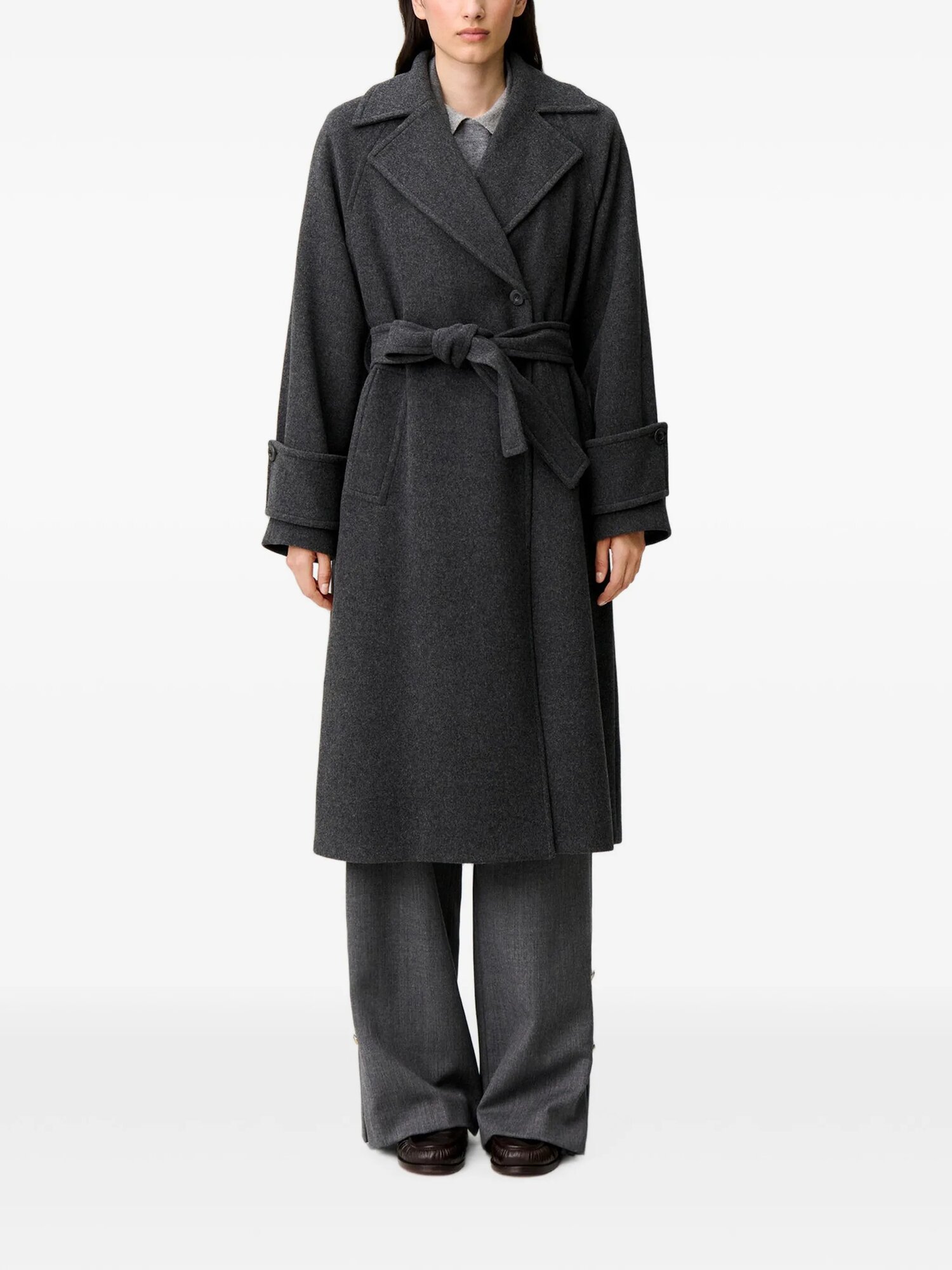 Пальто CLAUDIE PIERLOT Mid-length wool-blend coat, размер 42, grey — фото 1