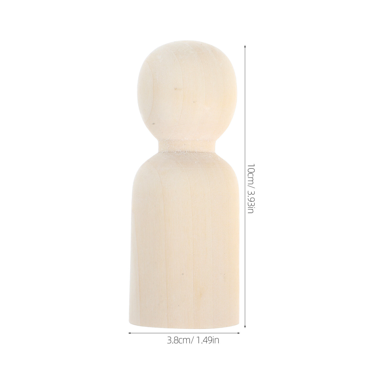 2 Штуки Незаконченные Деревянные Куклы Peg Dolls Натуральное Дерево Для Творчества 10.00X3.80X3.80Cm