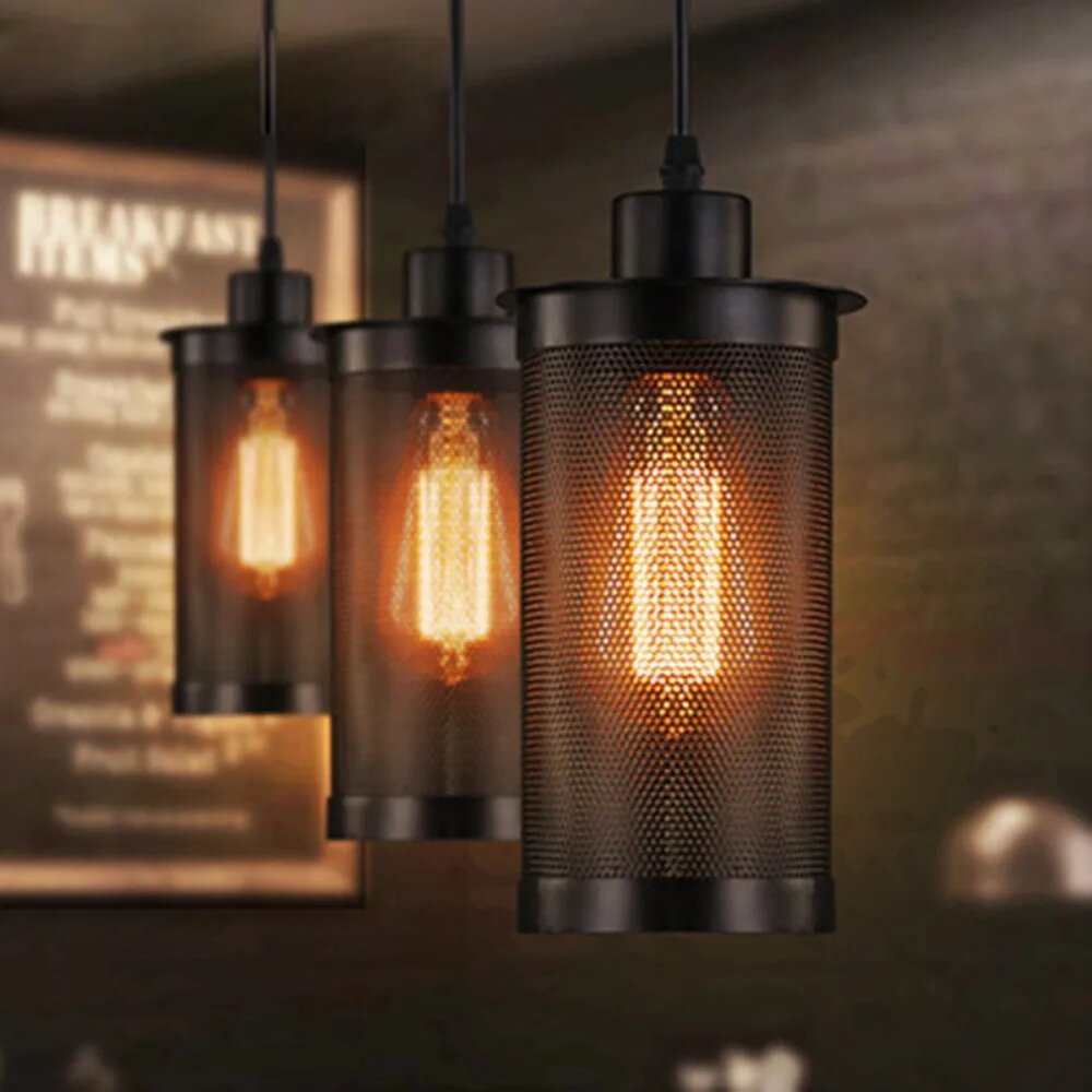 JOYINLED подвесной светильник-клетка черный металл E27 Without bulb