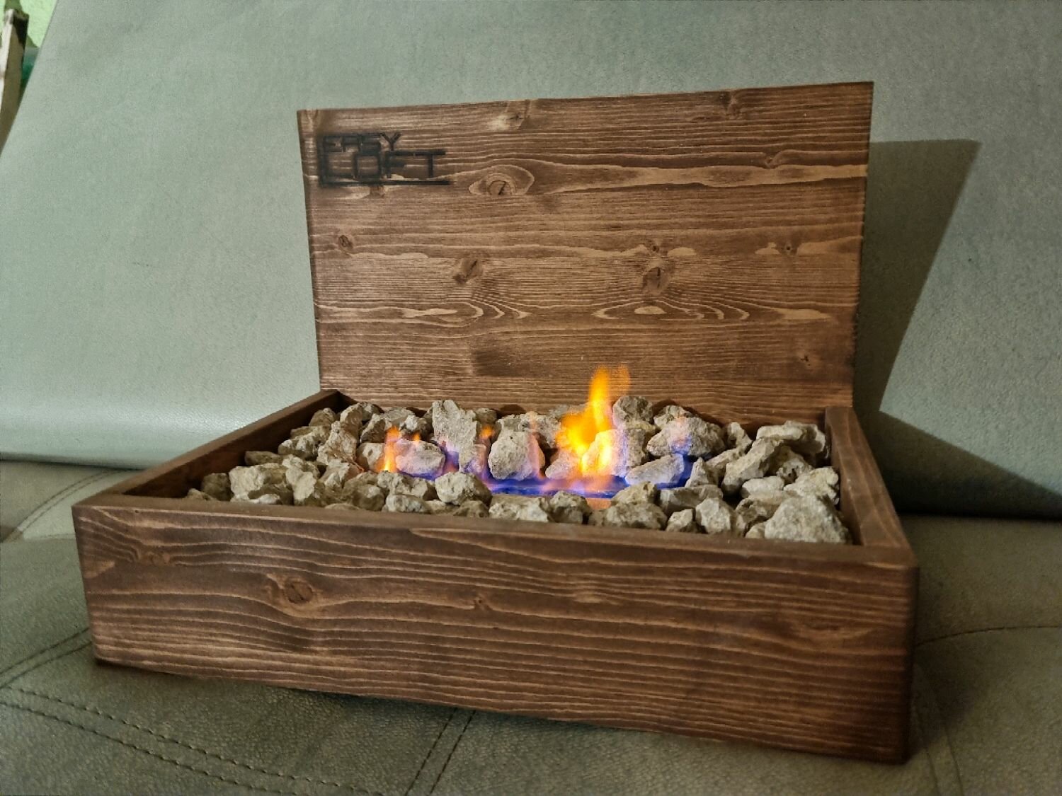 Биокамин настольный "EasyLOFT" в стиле лофт, декоративный с настоящим огнём, для дома и офиса, безопасный