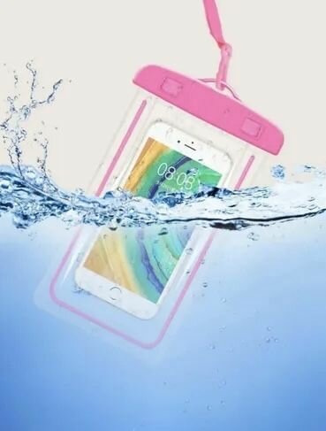 Водонепроницаемый чехол для телефона смартфона универсальный Непромокаемый розовый