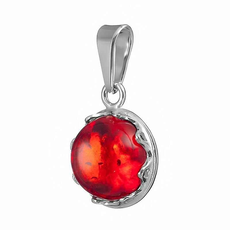 Подвеска, серебро, 925 проба, янтарь