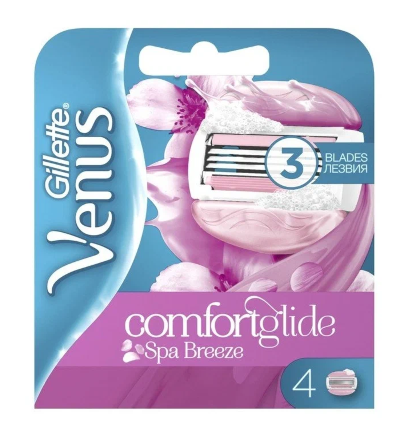 Venus ComfortGlide Spa Breeze Сменные лезвия, 4 шт.