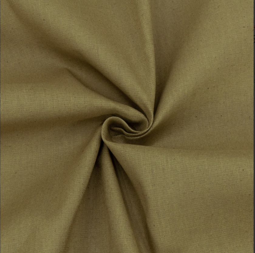 Ткань бязь гладкокрашенная 140 гр ГОСТ. Цвет хаки. Готовый отрез 3*1,5 м