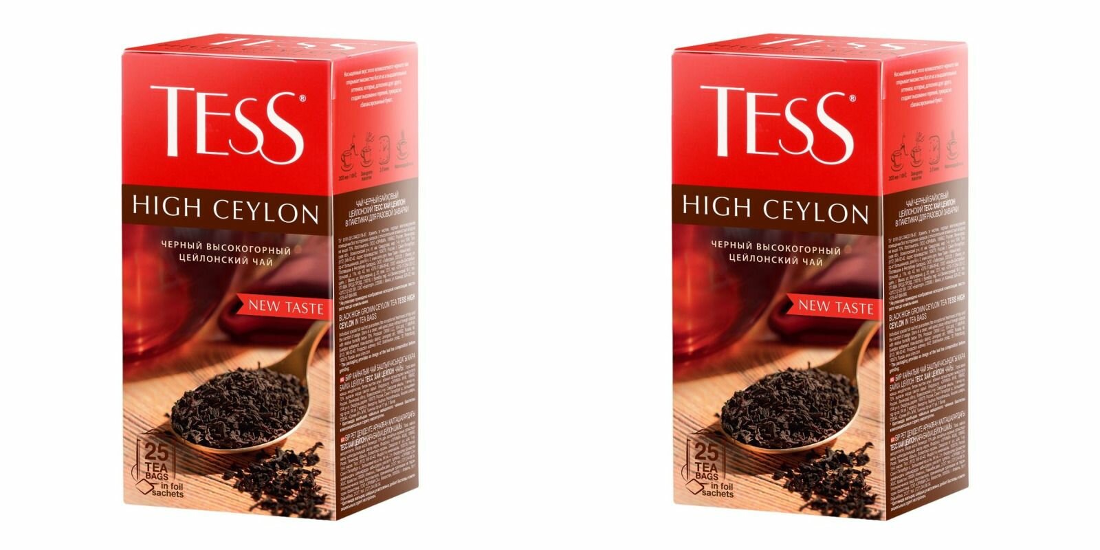 Tess Черный высокогорный цейлонский чай High Ceylon, 25 пак х 2.25 г, 2 шт.