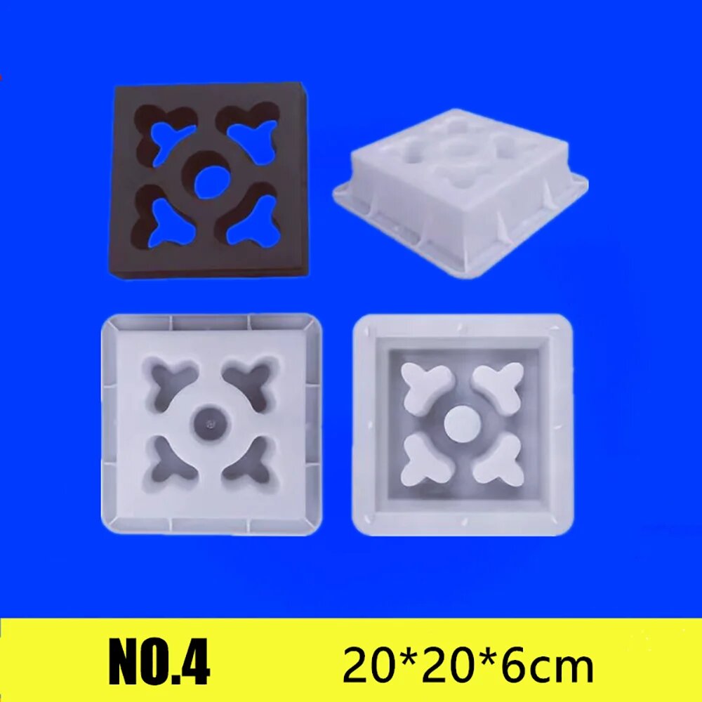 Форма для тротуарной плитки синяя 20*20*6 см, NO.4