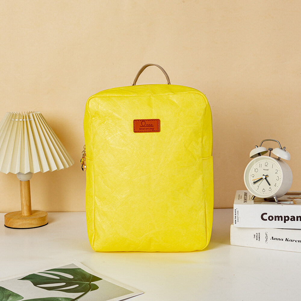Рюкзак small ant bag Dupont Paper, крафт-бумага, водонепроницаемый, желтый, 30 см x 23 см x 12 см
