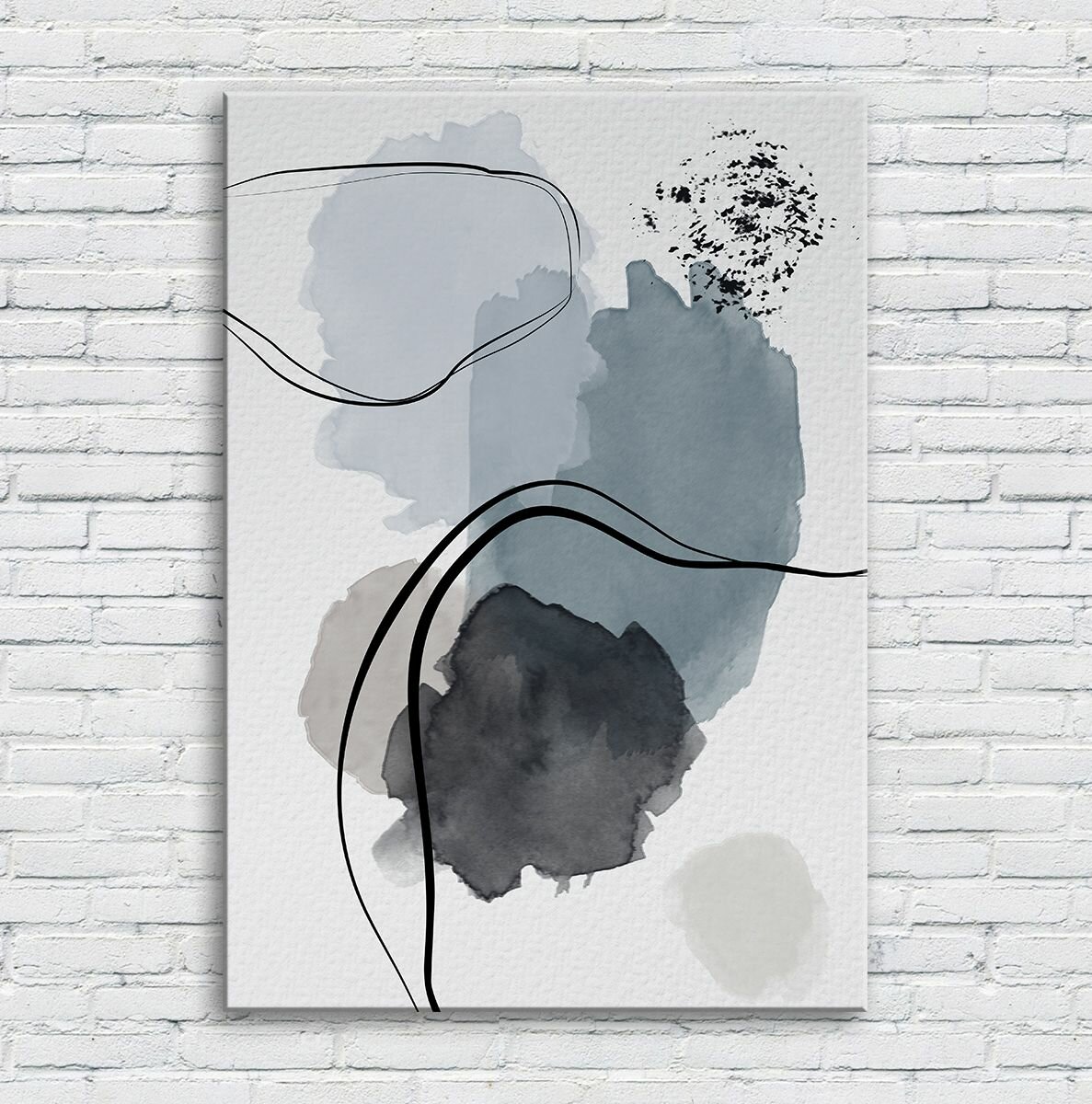 Картина 70х100 см на холсте для интерьера/ Синяя абстракция, Diva Kartina