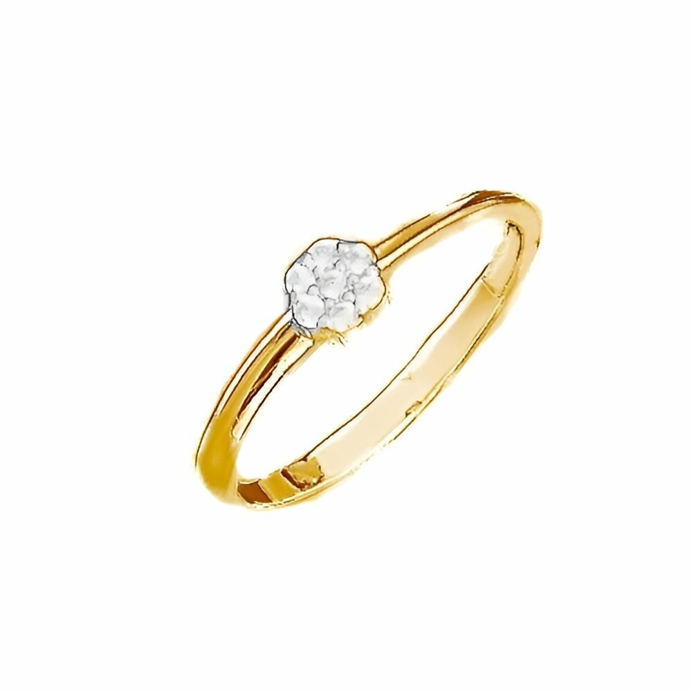 Кольцо тонкое, серебро, 925 проба, фианит