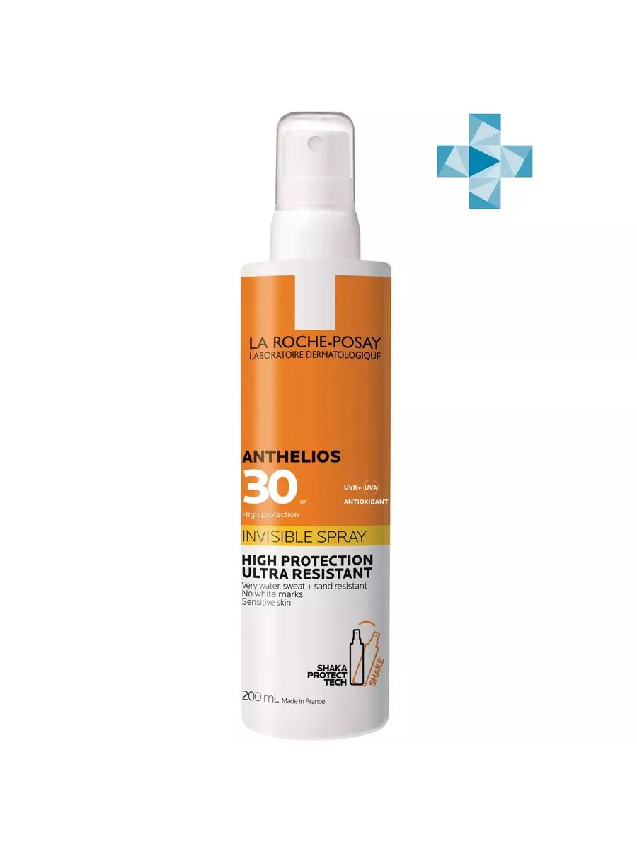 Солнцезащитный спрей La Roche-Posay Anthelios, SPF 30, для лица и тела, 200 мл