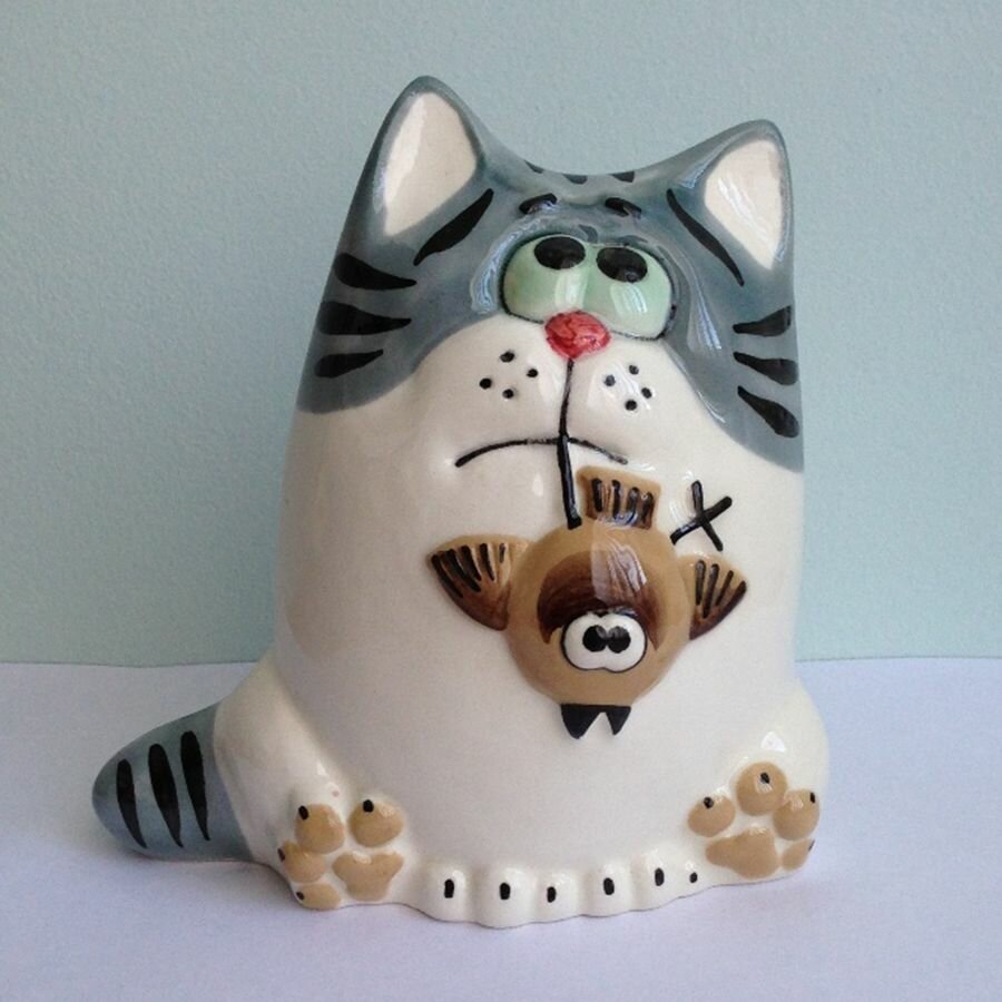 Фаянсовая скульптура Птицелов