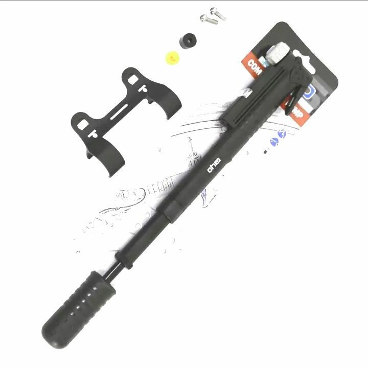 Насос велосипедный GIYO GP-66 телескоп, пластик, универсальн. гол-ка, до 100PSI, с манометром