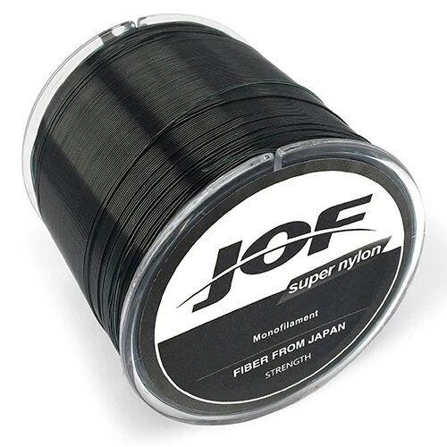 Рыболовная леска JOF нейлон 5 LB-30 LB 500 м Черный, 8.0, Black