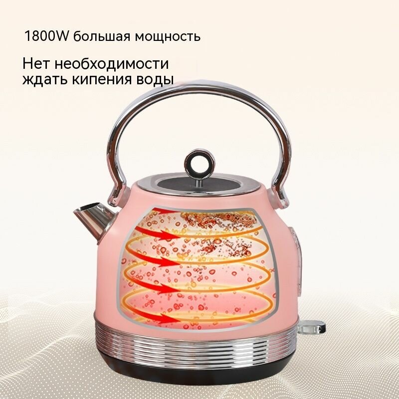 Чайник для горячей воды в британском стиле емкостью 1,7 л в стиле ретро из нержавеющей стали 304