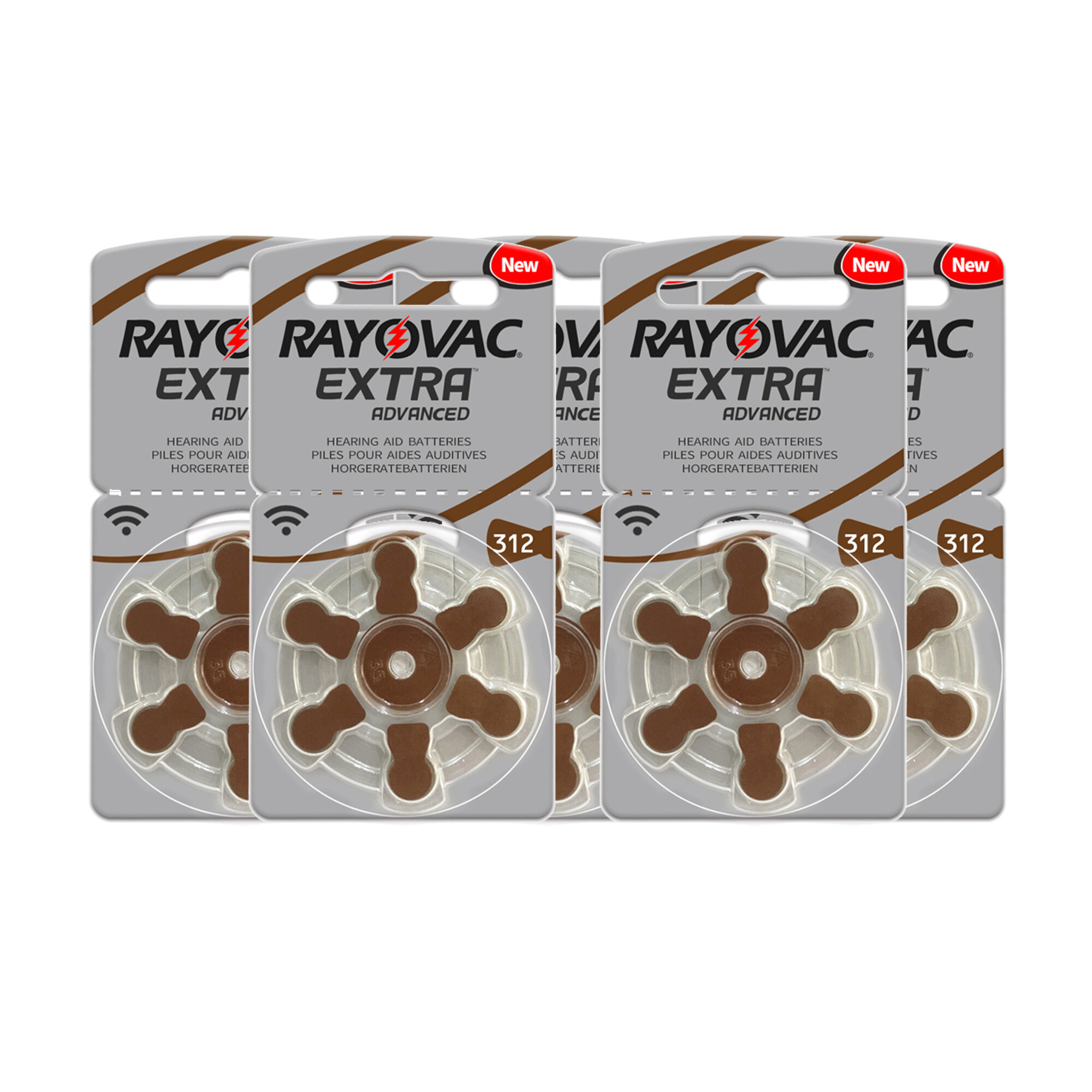 Батарейка RAYOVAC EXTRA ZA312, для слуховых аппаратов, 5 блистер (30 батареек) .