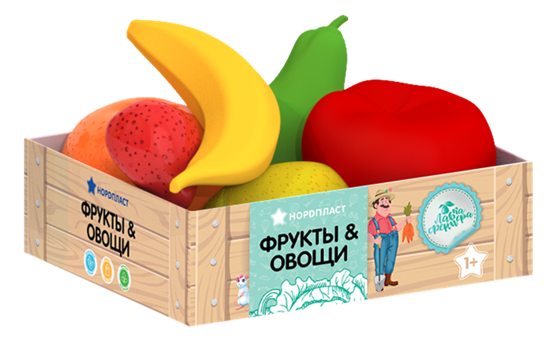 Набор Нордпласт Фрукты, в ящике, 6 предметов 433/2