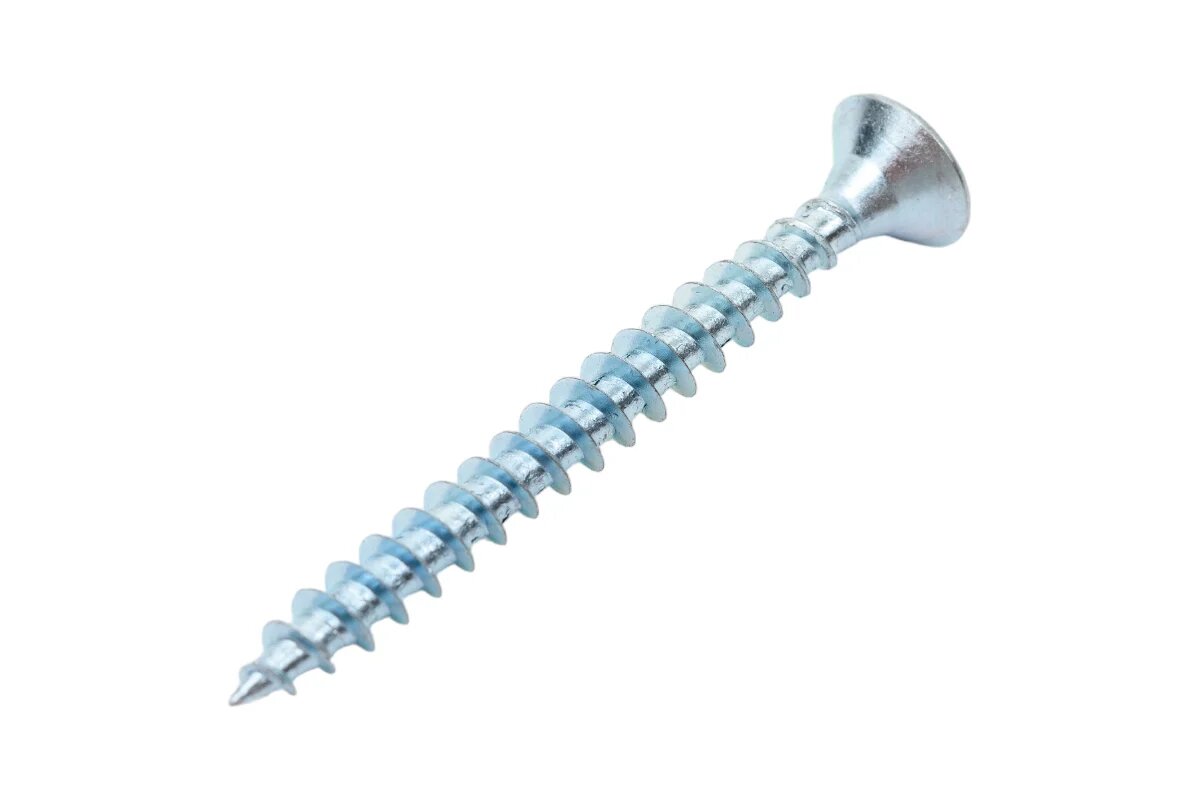 Шуруп 5,0x50 мм белый цинк крепежный винт набор 20 шт код 11365 для дерева и гипсокартона