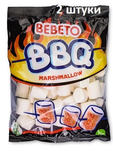 Суфле Маршмеллоу BBQ для жарки на костре со вкусом ванили 2 шт по 275 гр, BEBETO