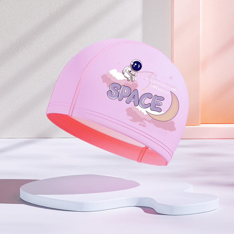 Шапочка для плавания "Астронавт", водонепроницаемая, с индивидуальным логотипом, розовая