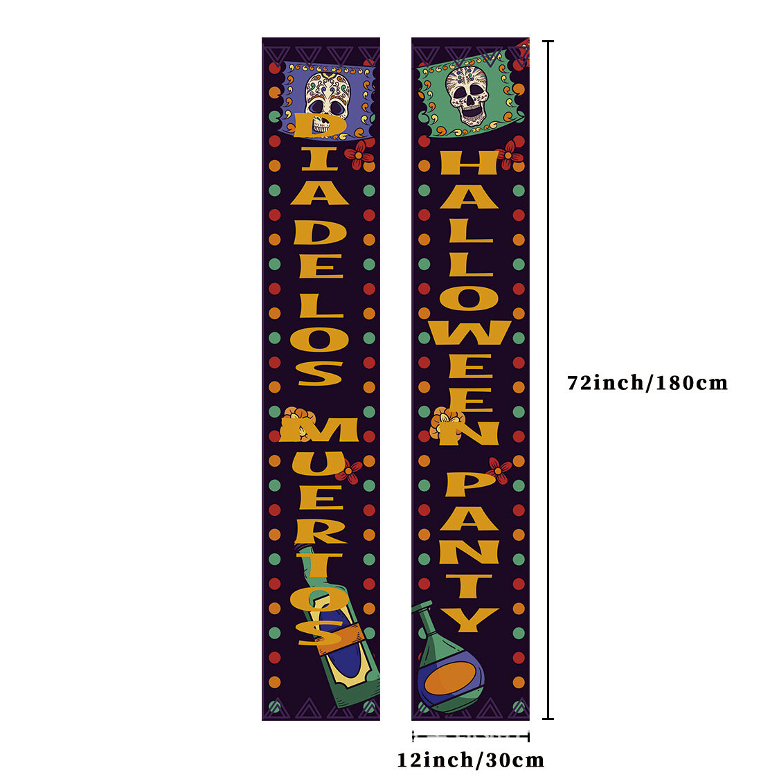 Адвент-календарь "Летучая мышь", ткань для флага, пластик, 30x180 см