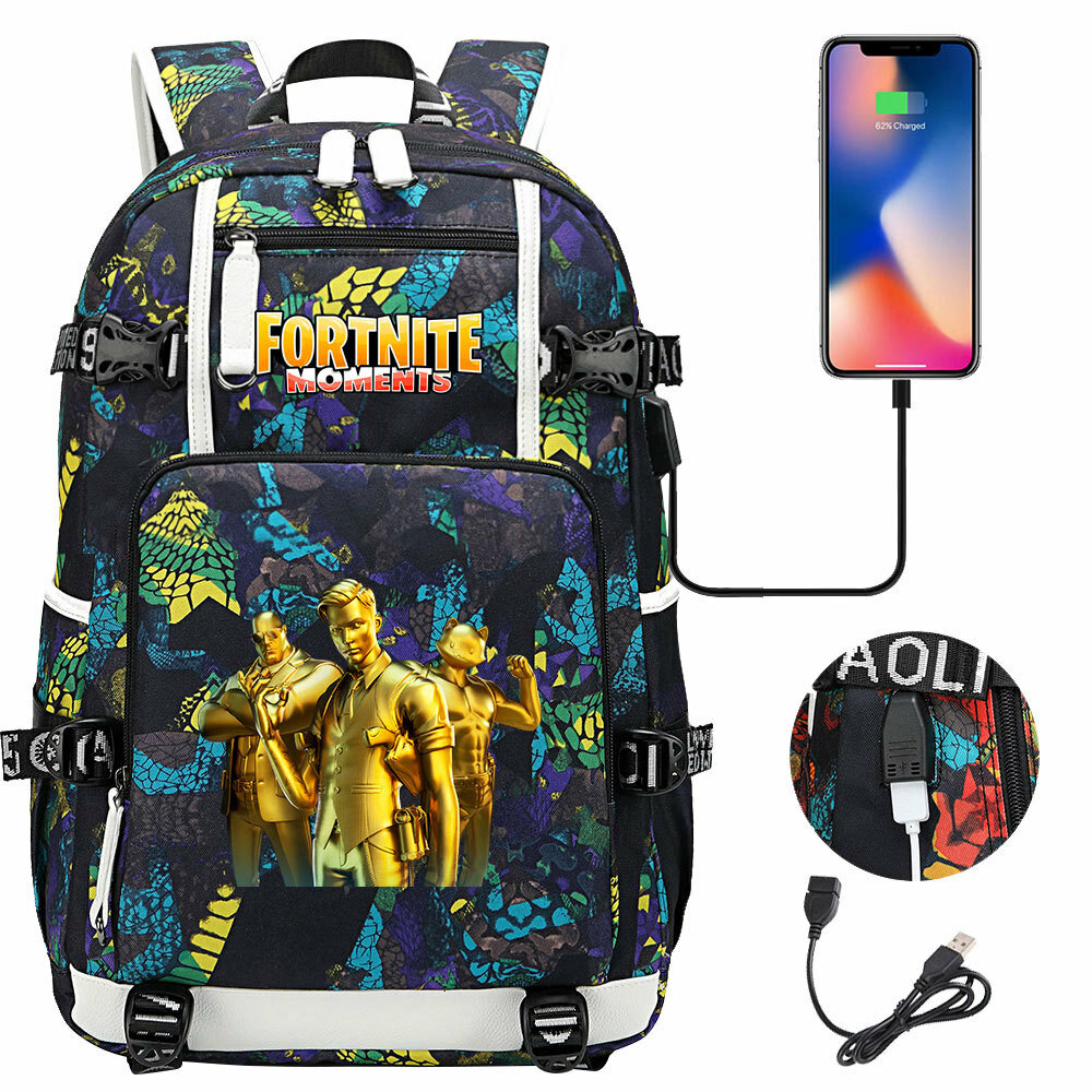 Рюкзак Taobao XAXBXC, аниме-мультфильм, USB-гарнитура, ткань Оксфорд, 47x30x15 см