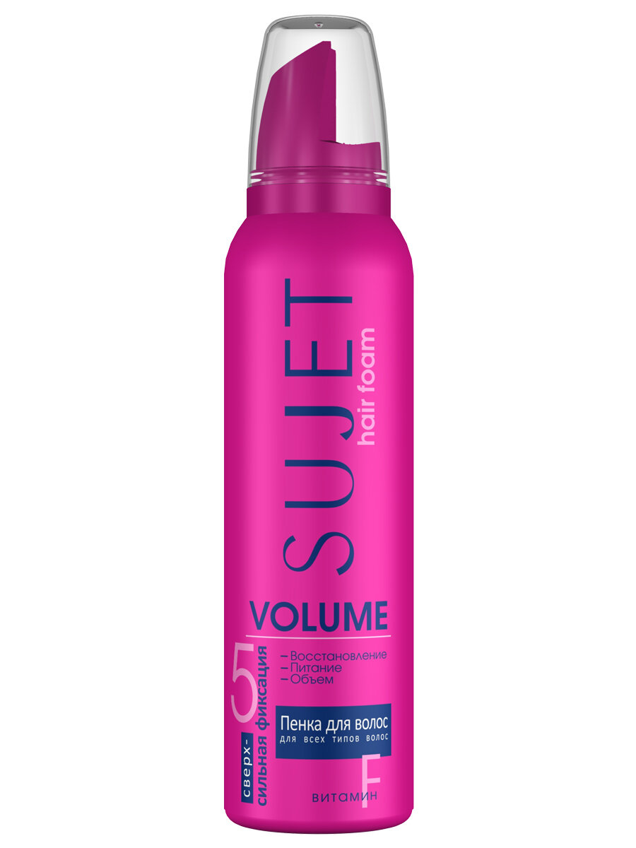 Пенка для укладки волос SUJET Объем, сверхсильная фиксация 160мл