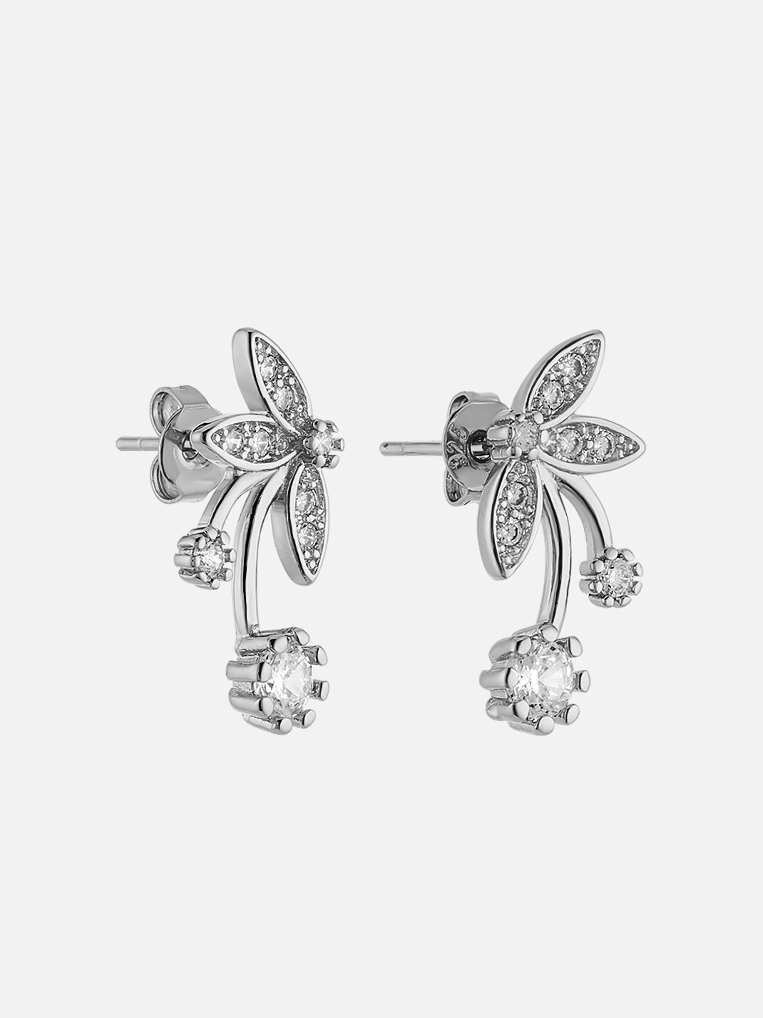 Серьги пусеты, кристаллы Swarovski