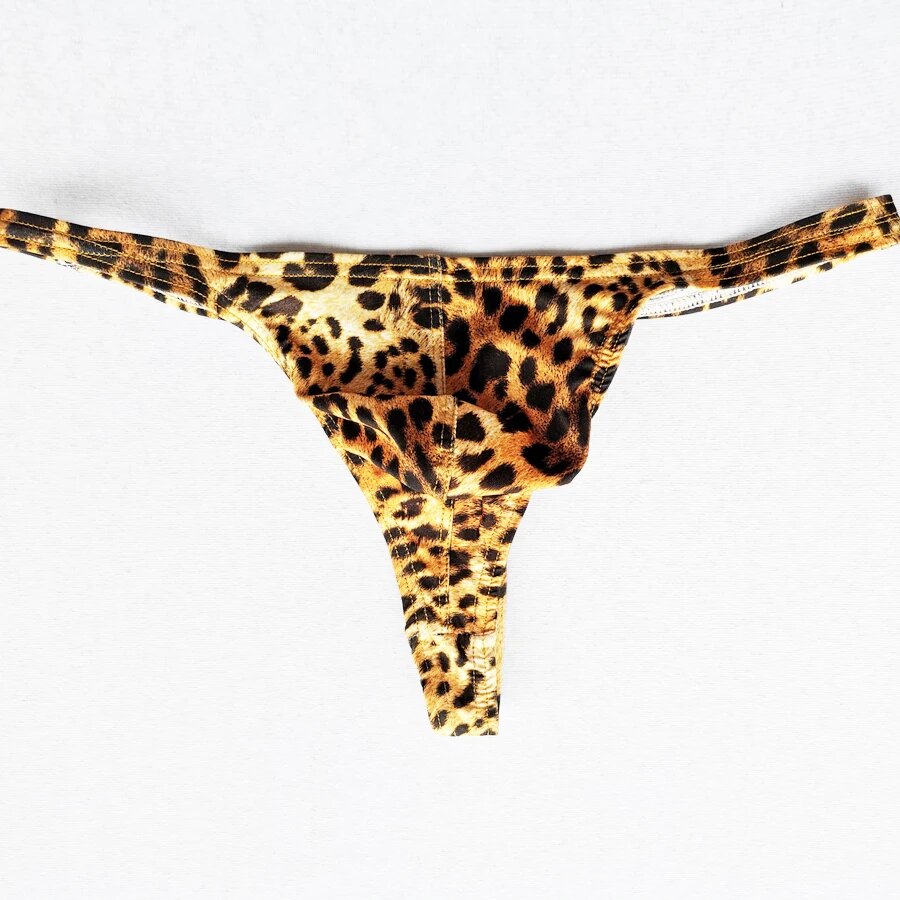 Сексуальное нижнее белье, стринги с леопардовым принтом, мужское нижнее белье, мужские сексуальные трусы, нижнее белье, мужские стринги и стринги, tanga Hombre HT032
