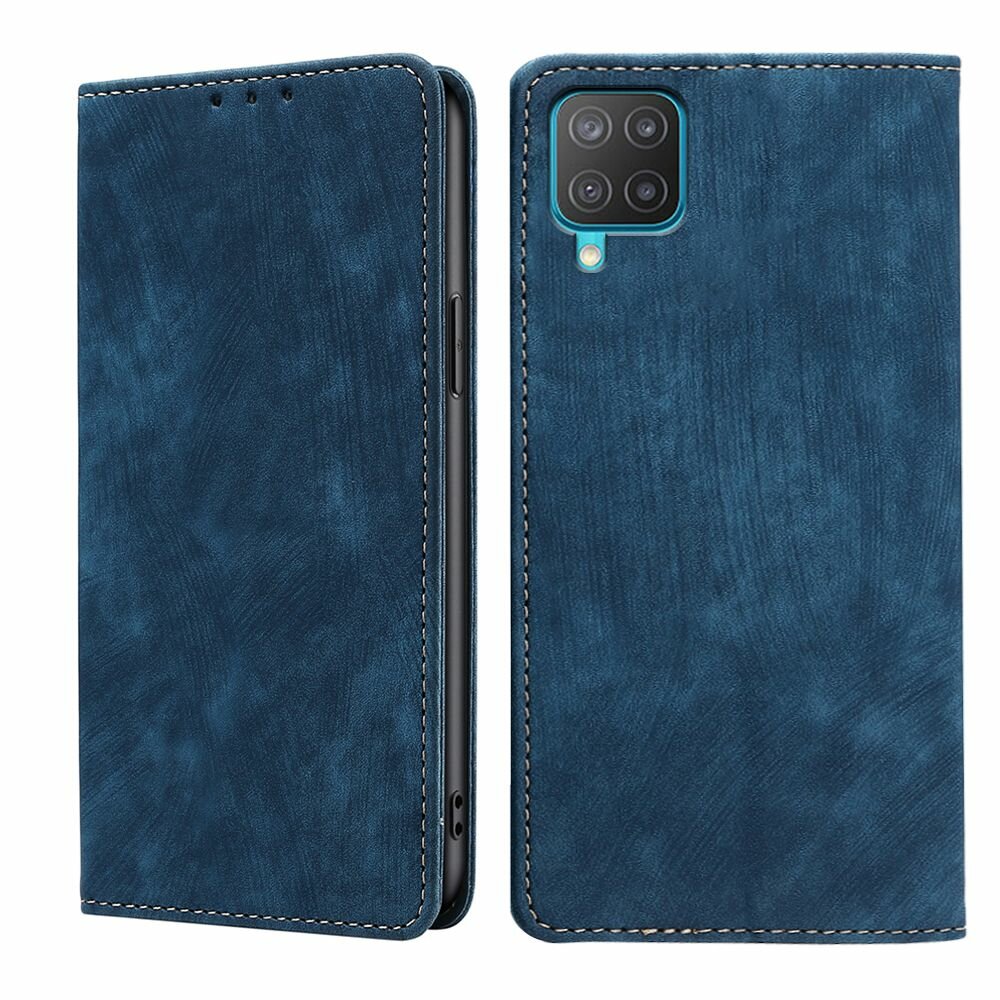 Чехол-книжка MyPads для Samsung Galaxy M12 SM-M127F / Самсунг М12 мягкое прикосновение (синий)