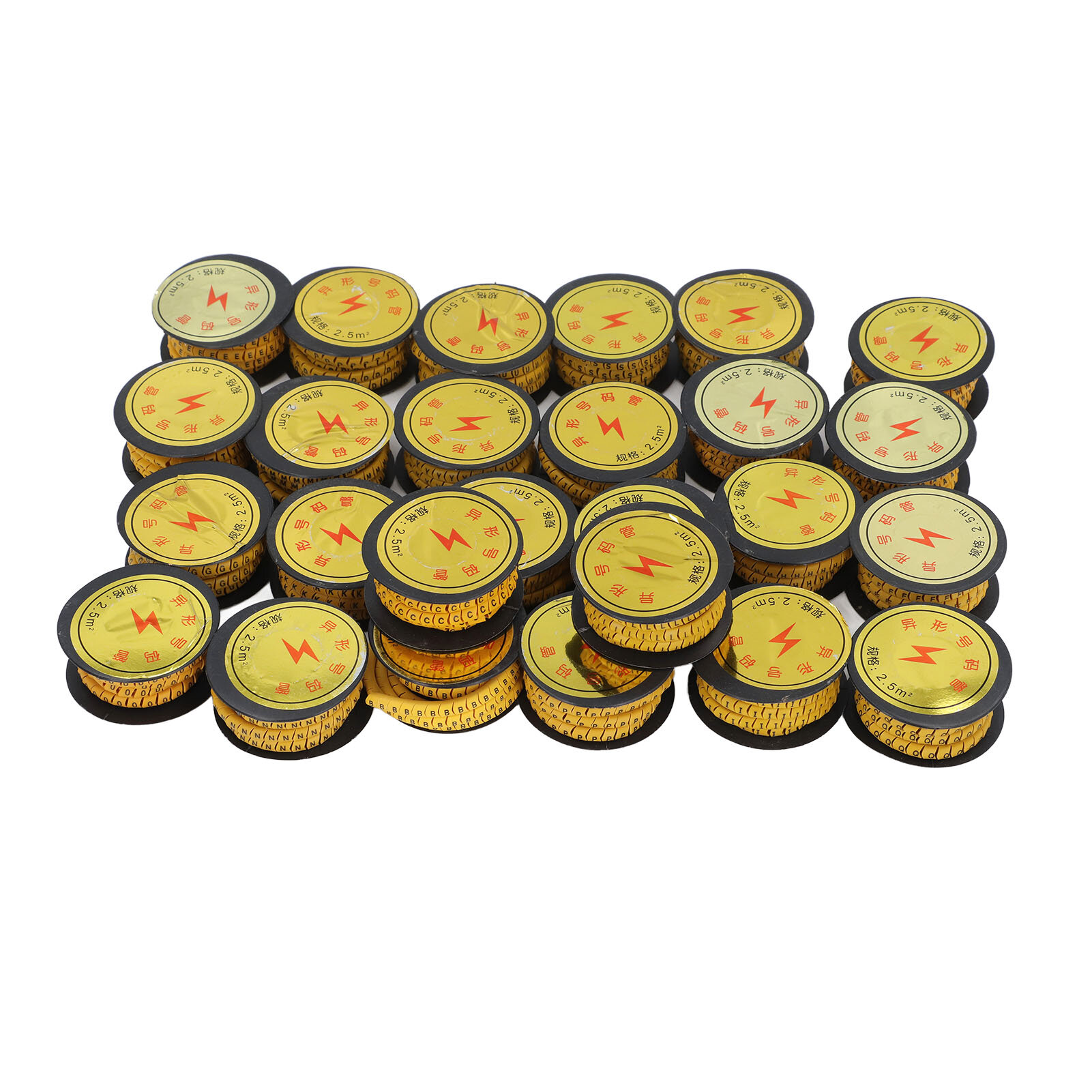 Набор из 26 кабельных маркеров в трубке, буква EC, цифра, ПВХ, маркировка от A до Z, кодированный кабельный маркер, 2,5 м²