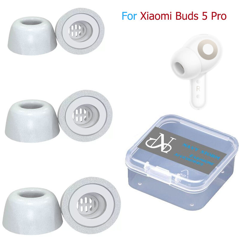 Сменные пенные амбушюры для for Xiaomi buds 5 Pro Губка памяти Затушевка для ушей фитинги (3 пары, размер S, M, L)